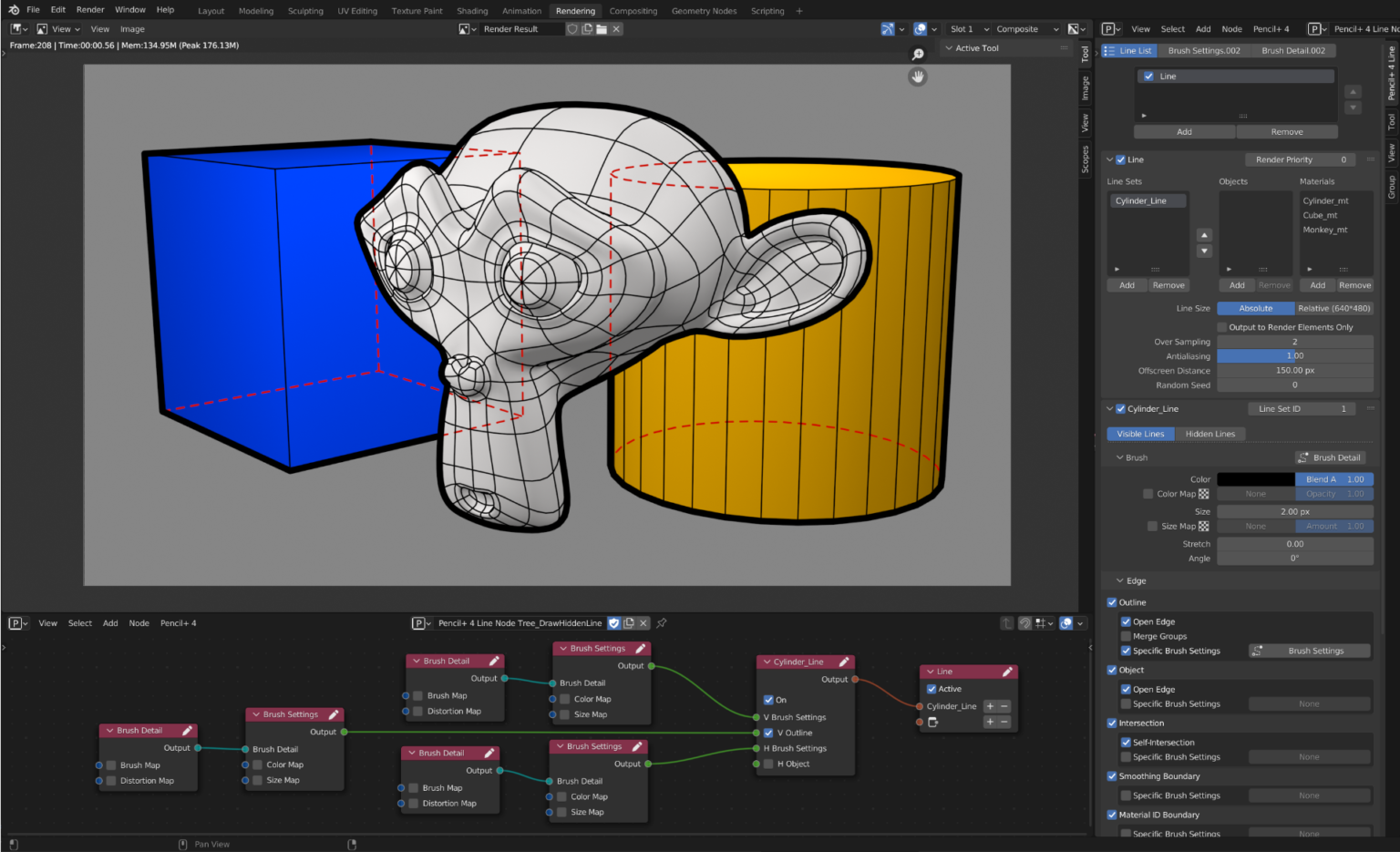 PSOFT Pencil+ 4 Line for Blender | PSOFT WEBSITE