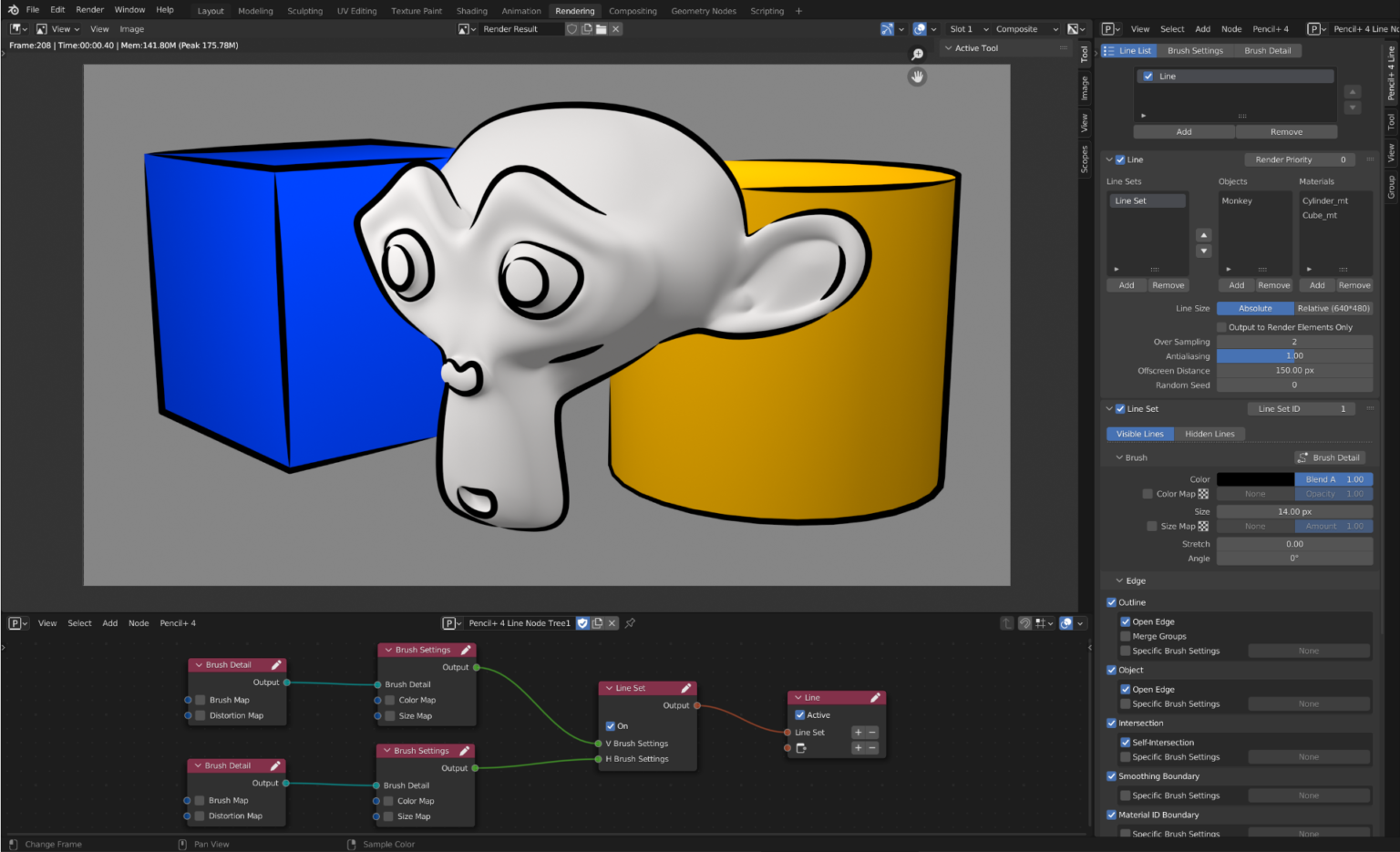 PSOFT Pencil+ 4 Line for Blender | PSOFT WEBSITE